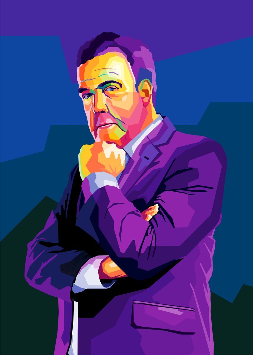 'Jeremy Clarkson Wpap' Poster, picture, metal print, paint by Andrew ...