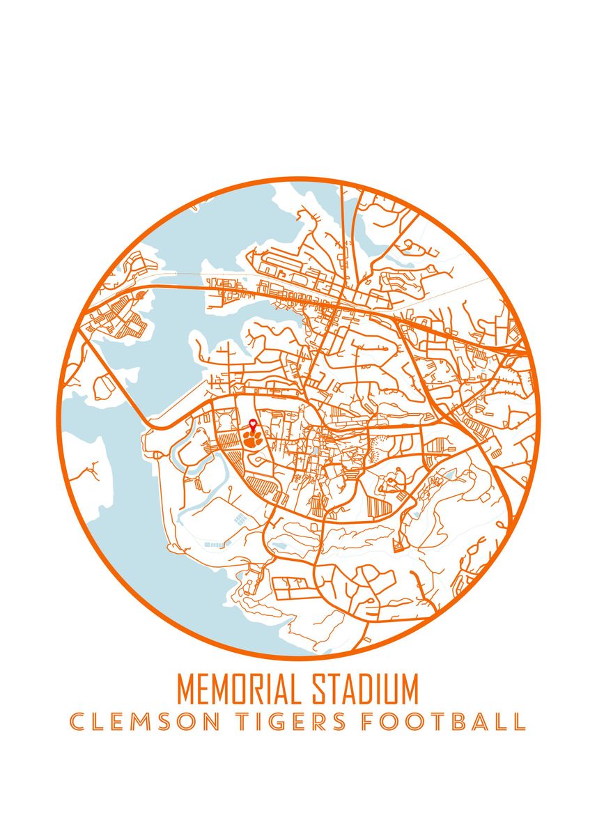 'Clemson Tigers football' Poster, picture, metal print, paint by Brian ...