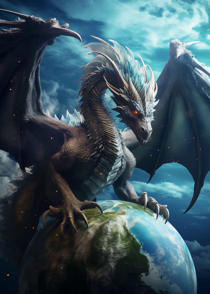 'Anime Dragon of the World' Poster, picture, metal print, paint by ...