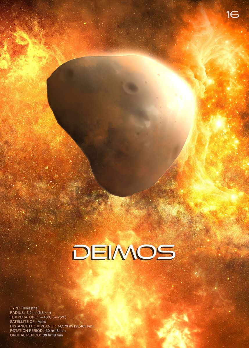 'Deimos' Poster, picture, metal print, paint by A Journey Through Space | Displate