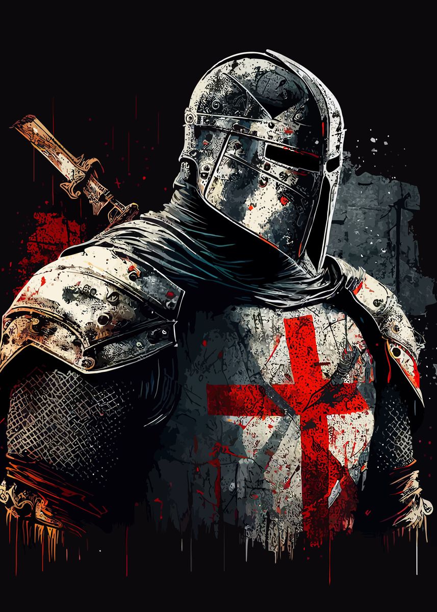 'Deus Vult' Poster, picture, metal print, paint by Obie Jacobi | Displate