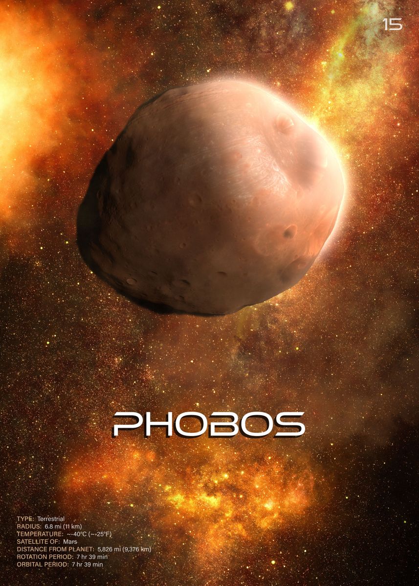 'Phobos' Poster, picture, metal print, paint by A Journey Through Space ...