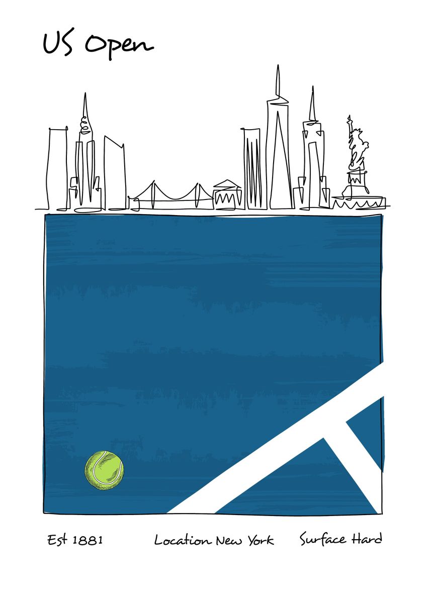 'US Open' Poster, picture, metal print, paint by UNIKORN | Displate