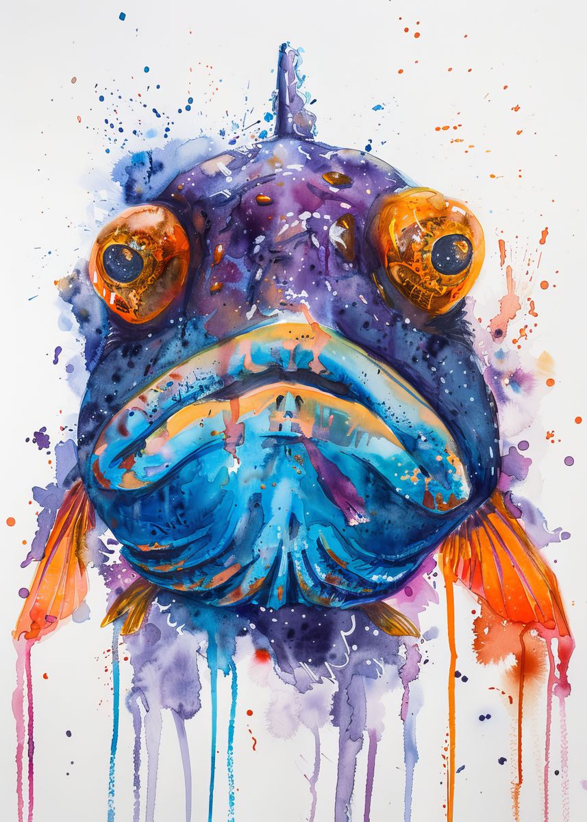 'Flounder Watercolor' Poster, picture, metal print, paint by Henning ...