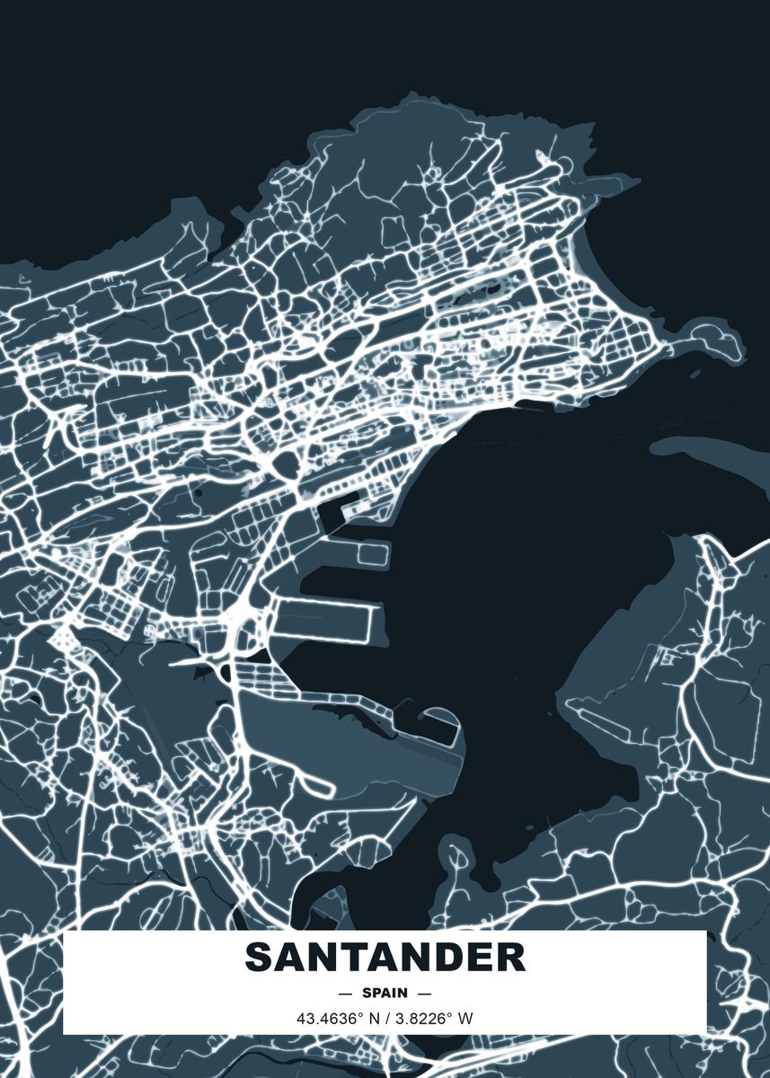 'Santander' Poster, picture, metal print, paint by Bo Kev | Displate