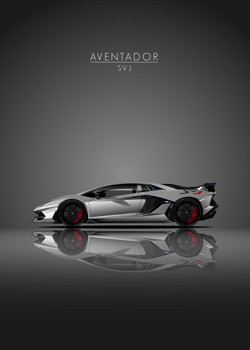 'Lamborghini Aventador SVJ' Poster, picture, metal print, paint by ...