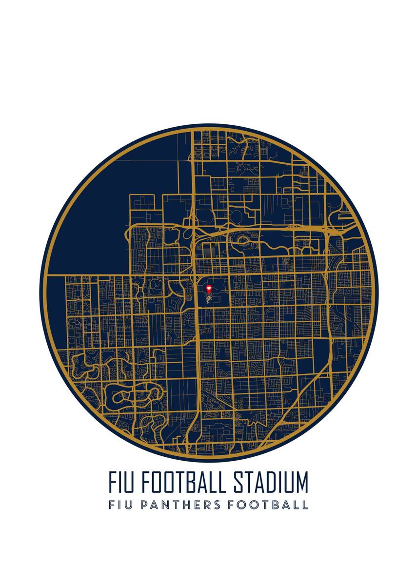 'FIU Panthers football' Poster, picture, metal print, paint by Brian ...