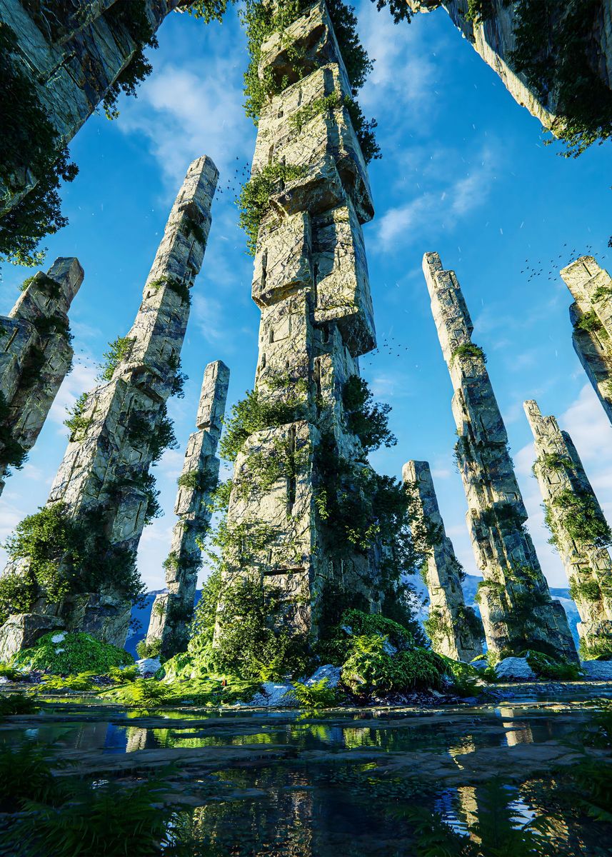 'Living Stones' Poster, picture, metal print, paint by Bartosz Burda ...