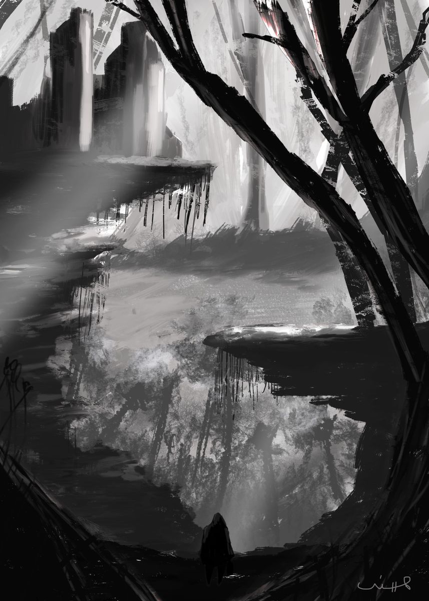 'Back in the Woods' Poster, picture, metal print, paint by Hind Boucherit | Displate