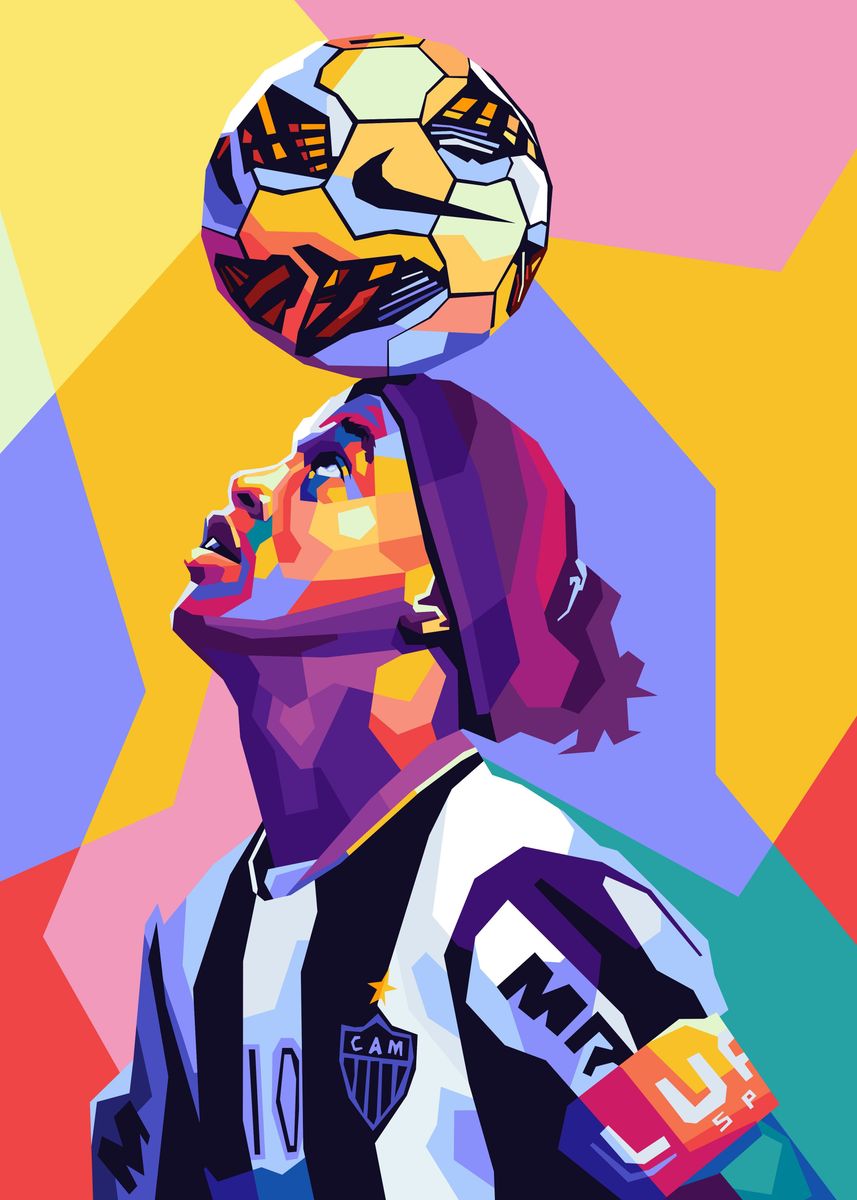 'Ronaldinho Wpap Pop Art' Poster, picture, metal print, paint by ...