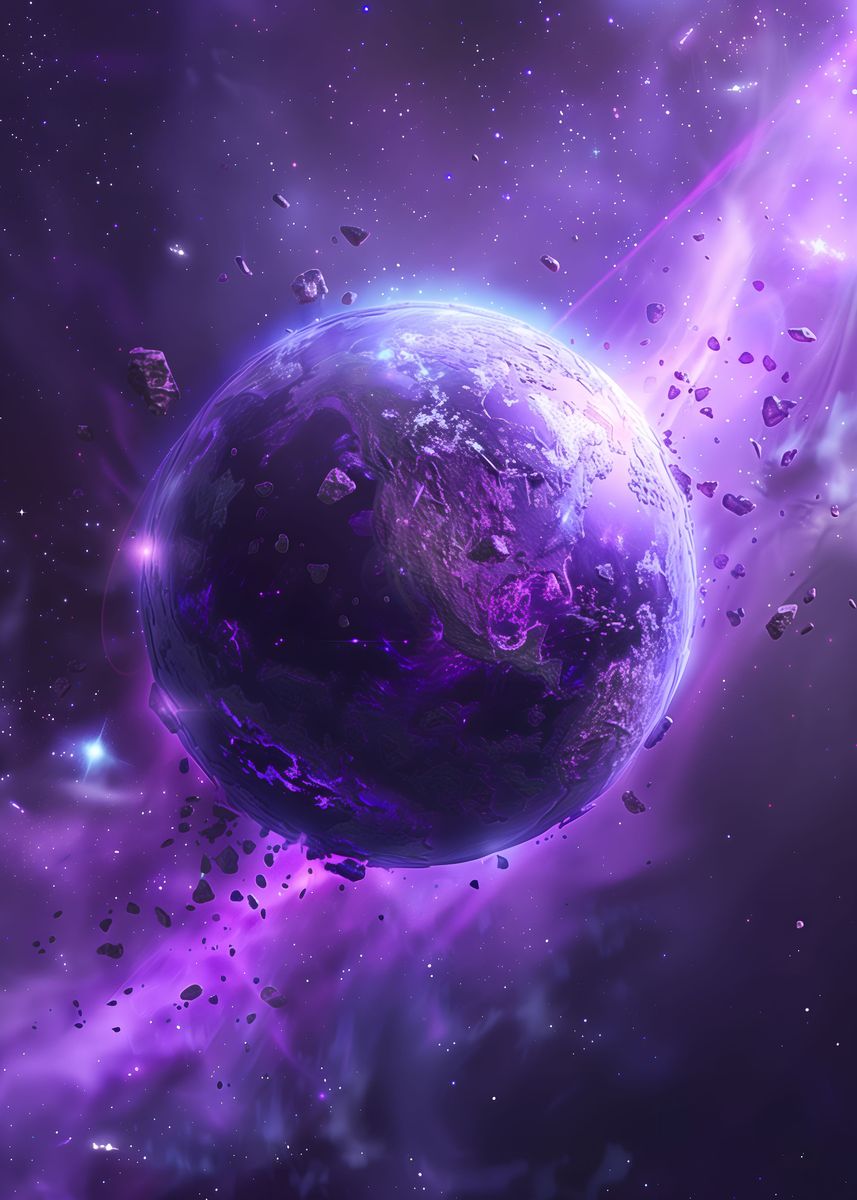 'Purple Planet' Poster, picture, metal print, paint by Elipscease ...