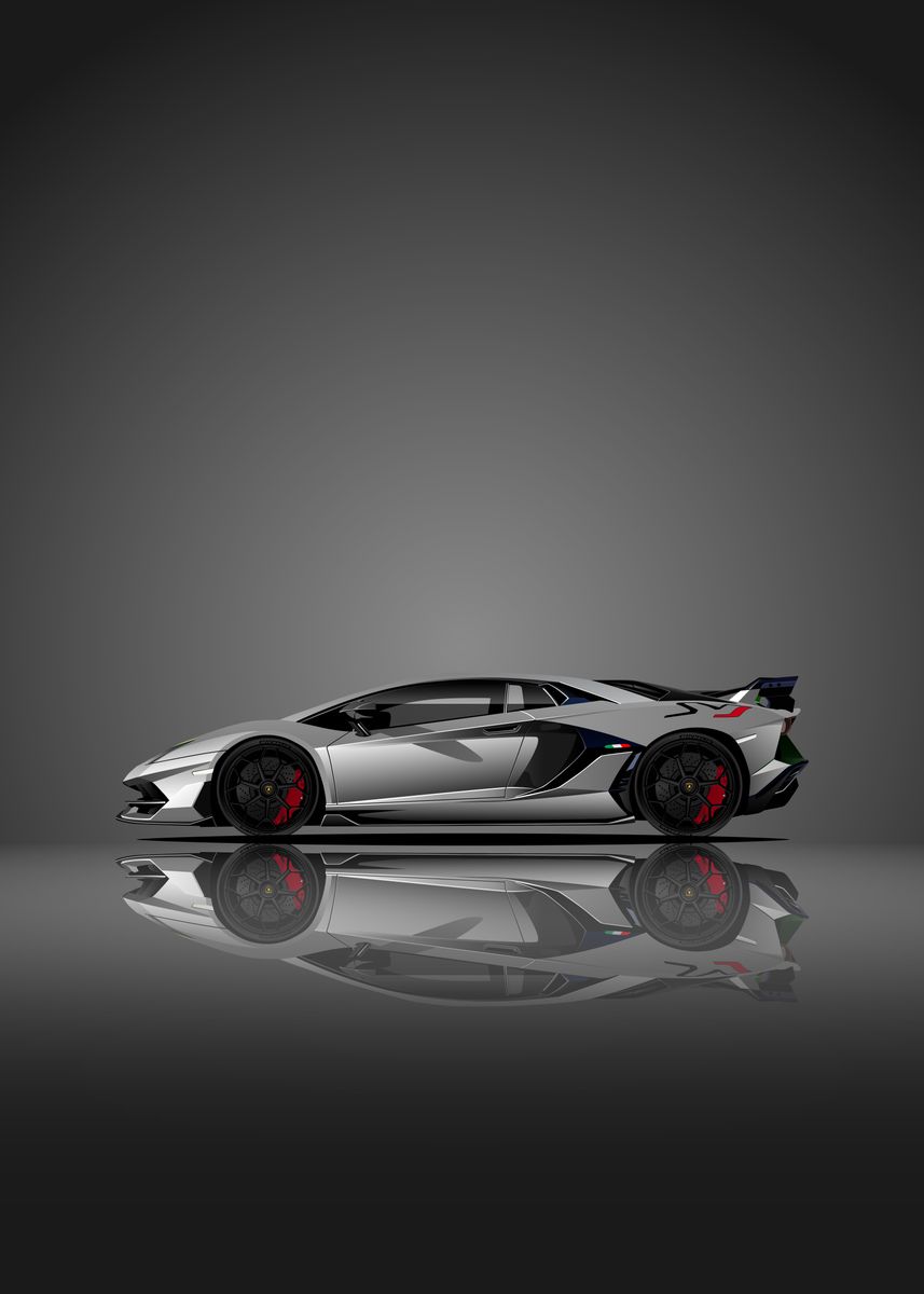 'Lamborghini Aventador SVJ' Poster, picture, metal print, paint by ...