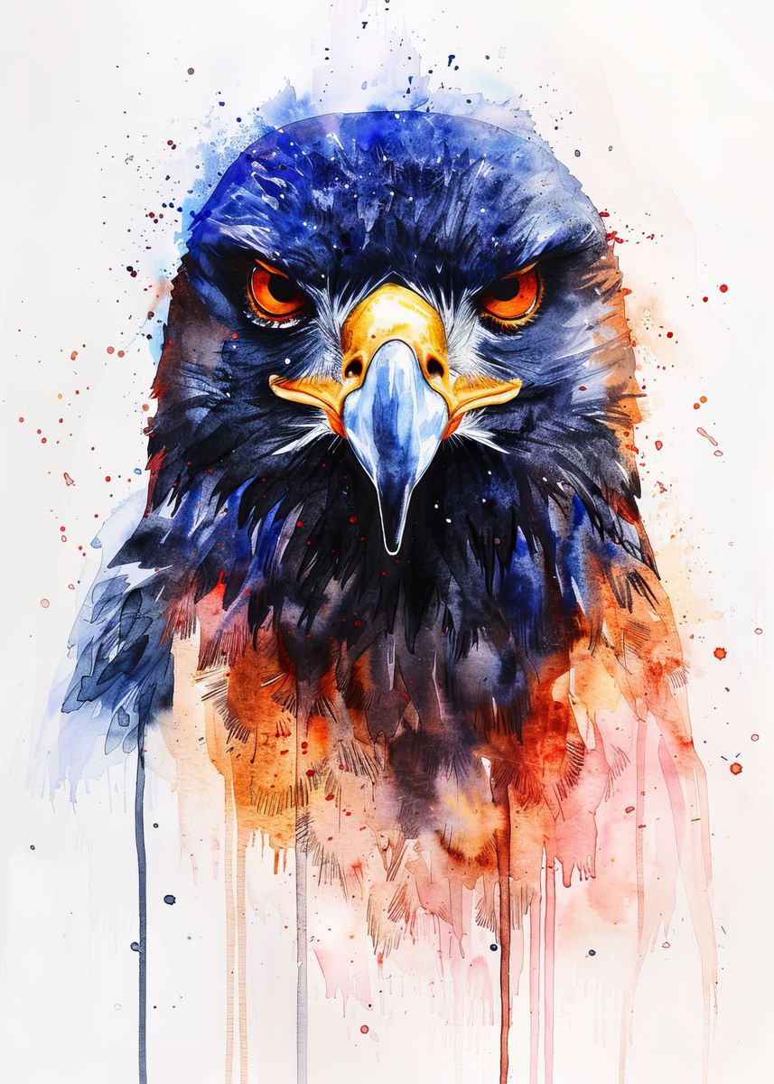 'Buzzard Watercolor' Poster, picture, metal print, paint by Henning ...