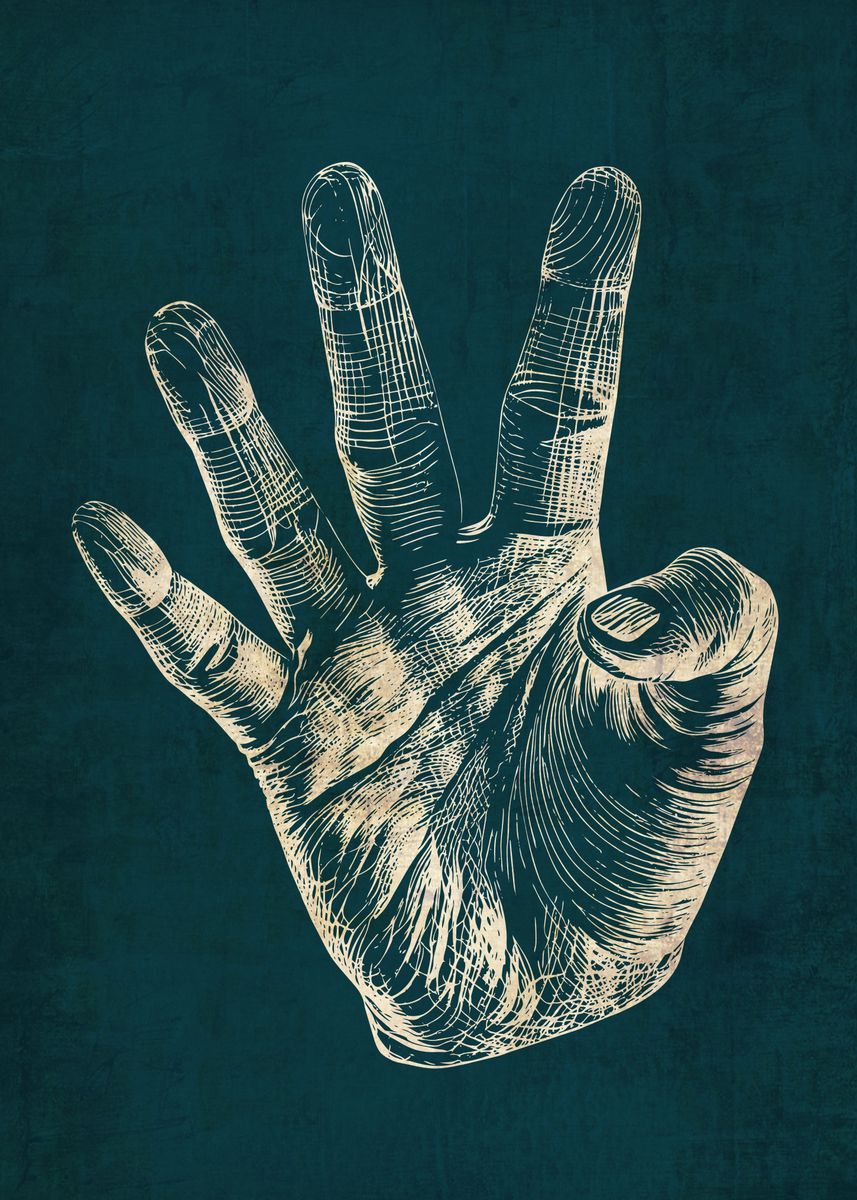 'Hand Gesture' Poster, picture, metal print, paint by Cat Coconut ...