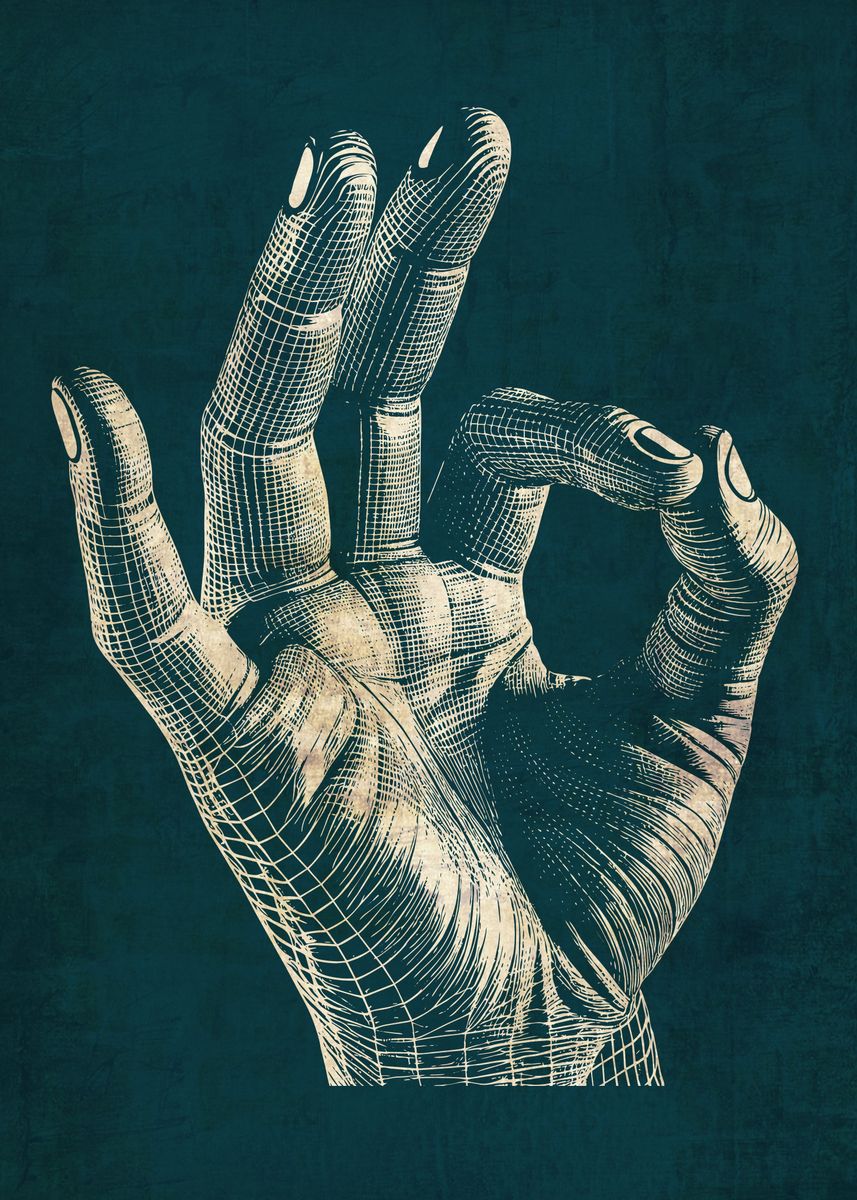 'Hand Gesture' Poster, picture, metal print, paint by Cat Coconut ...