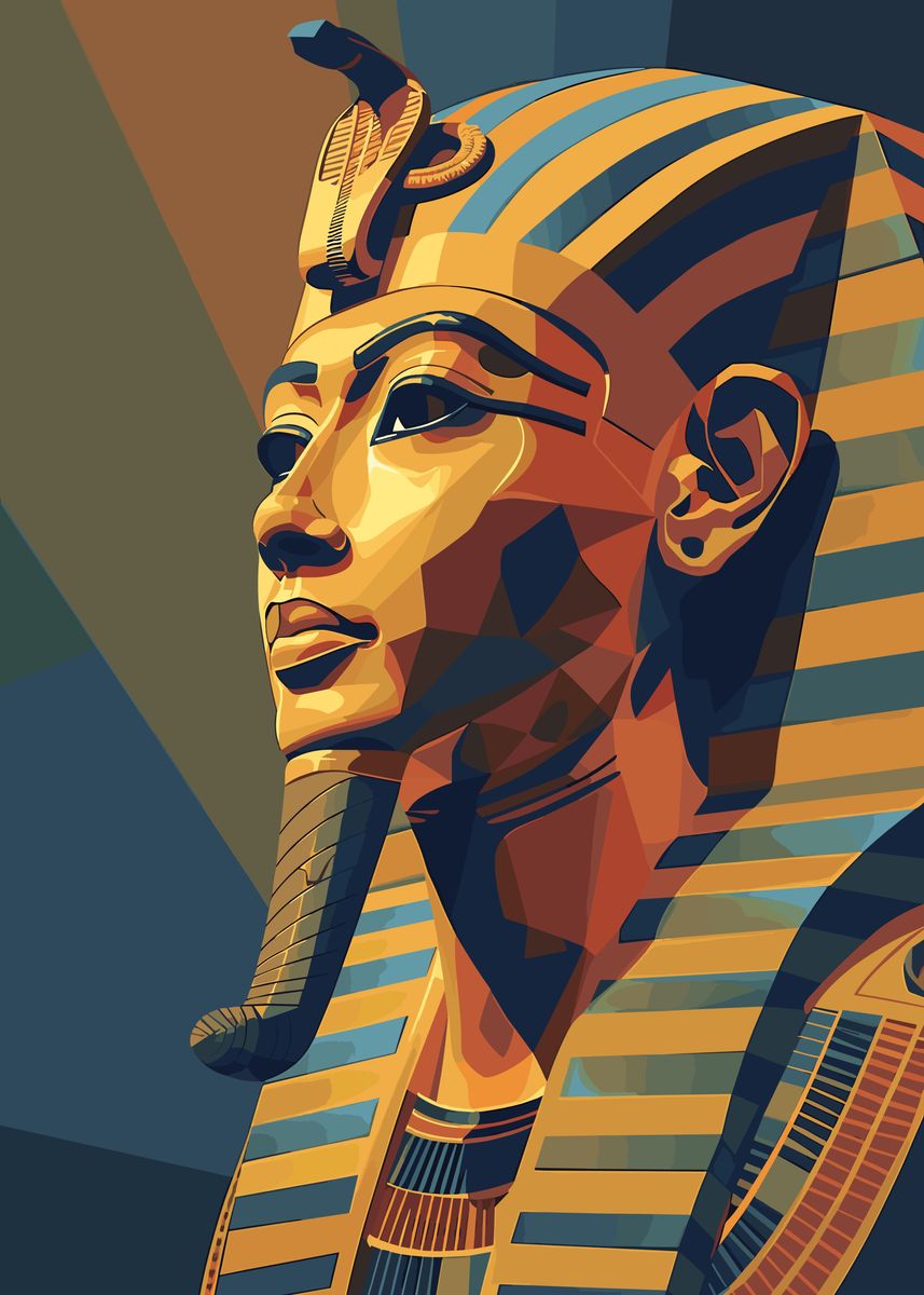 'Egyptian Pharaoh' Poster, picture, metal print, paint by Mesh | Displate