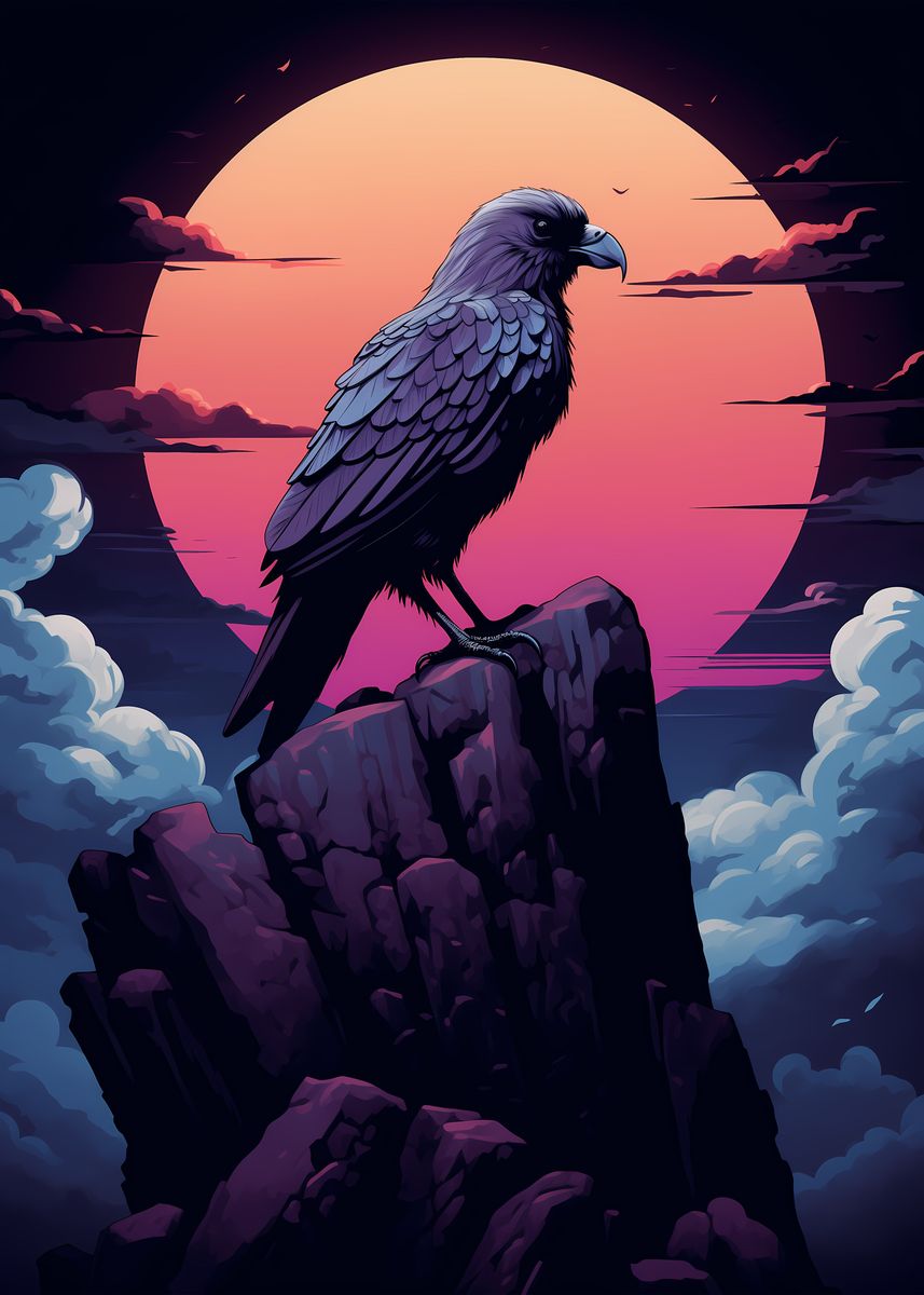 'Crow on a Rock' Poster, picture, metal print, paint by Spooky Blob ...