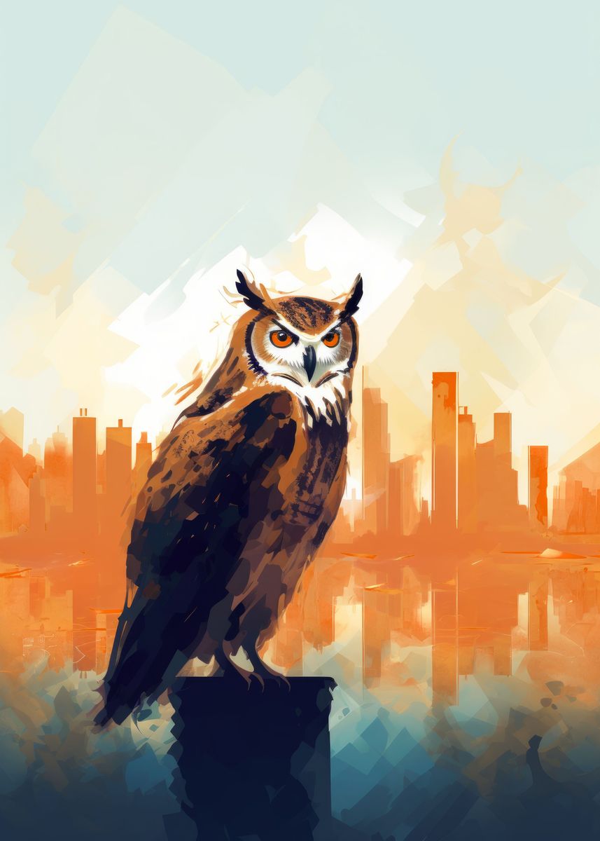 'Flaco at sunset' Poster, picture, metal print, paint by Thee Owl Queen ...