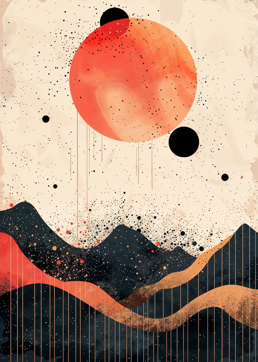 'Celestial Dance' Poster, picture, metal print, paint by Katsu | Displate