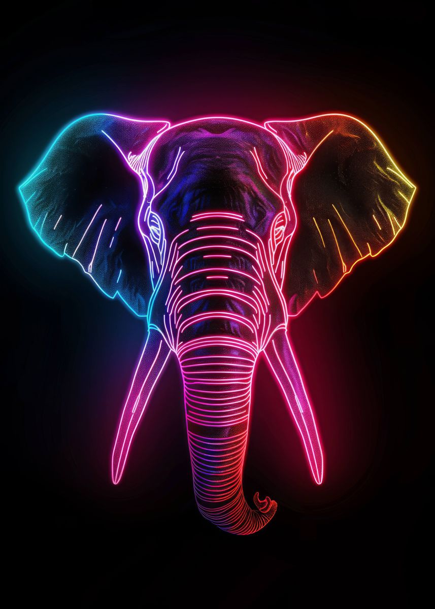 'Animal Neon' Poster, picture, metal print, paint by Adam Reed | Displate