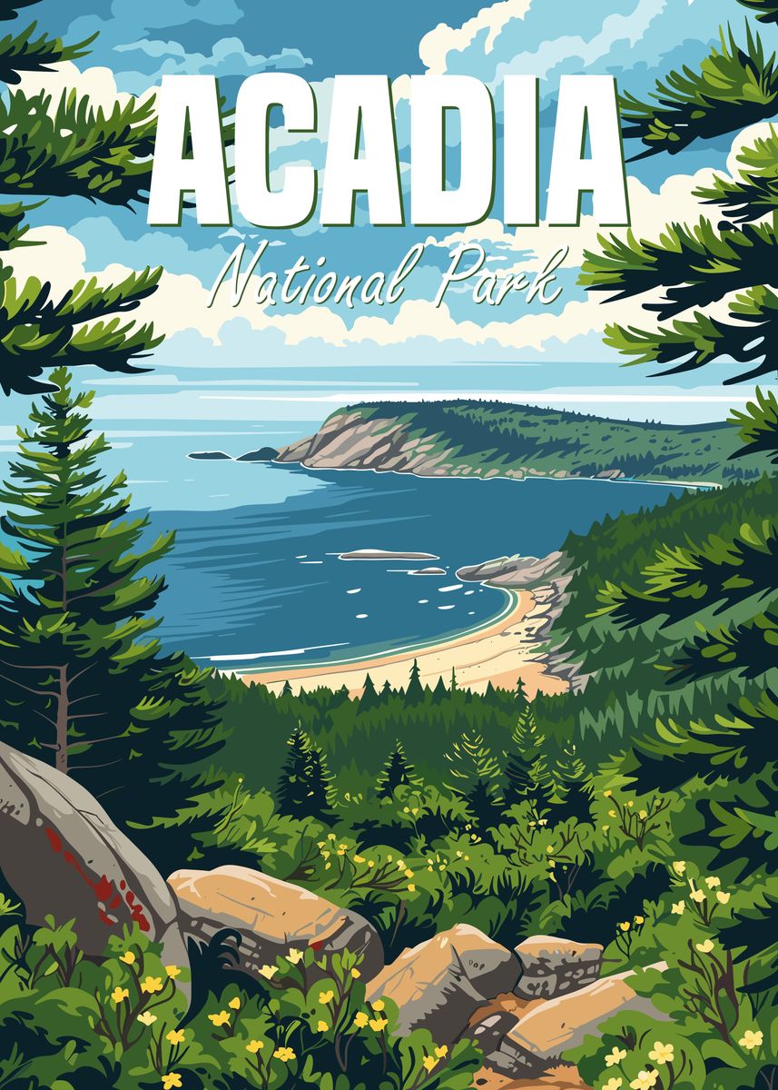 'Acadia National Park' Poster, picture, metal print, paint by Mesh ...