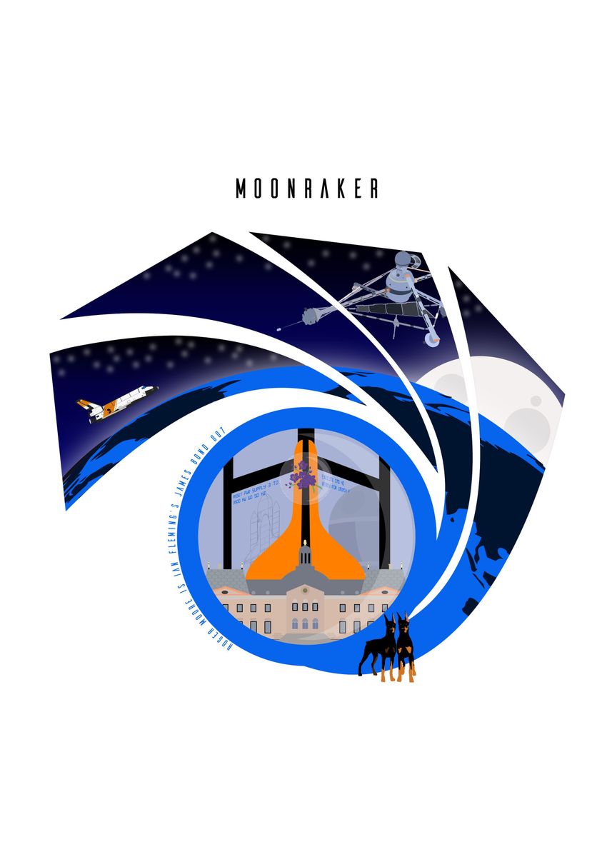 'Moonraker poster gunbarell' Poster, picture, metal print, paint by ...