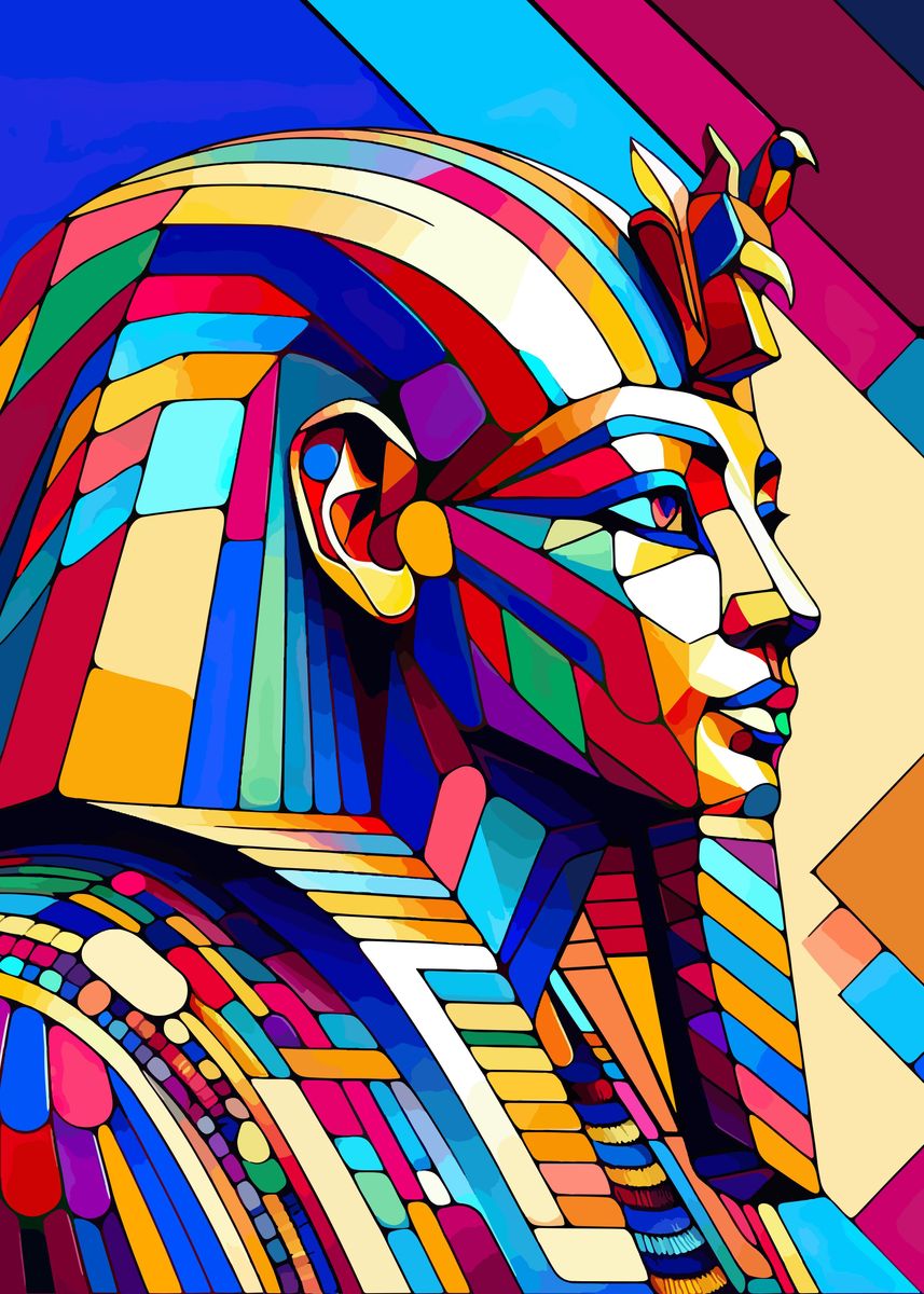 'pharaoh wpap pop art' Poster, picture, metal print, paint by du giang | Displate