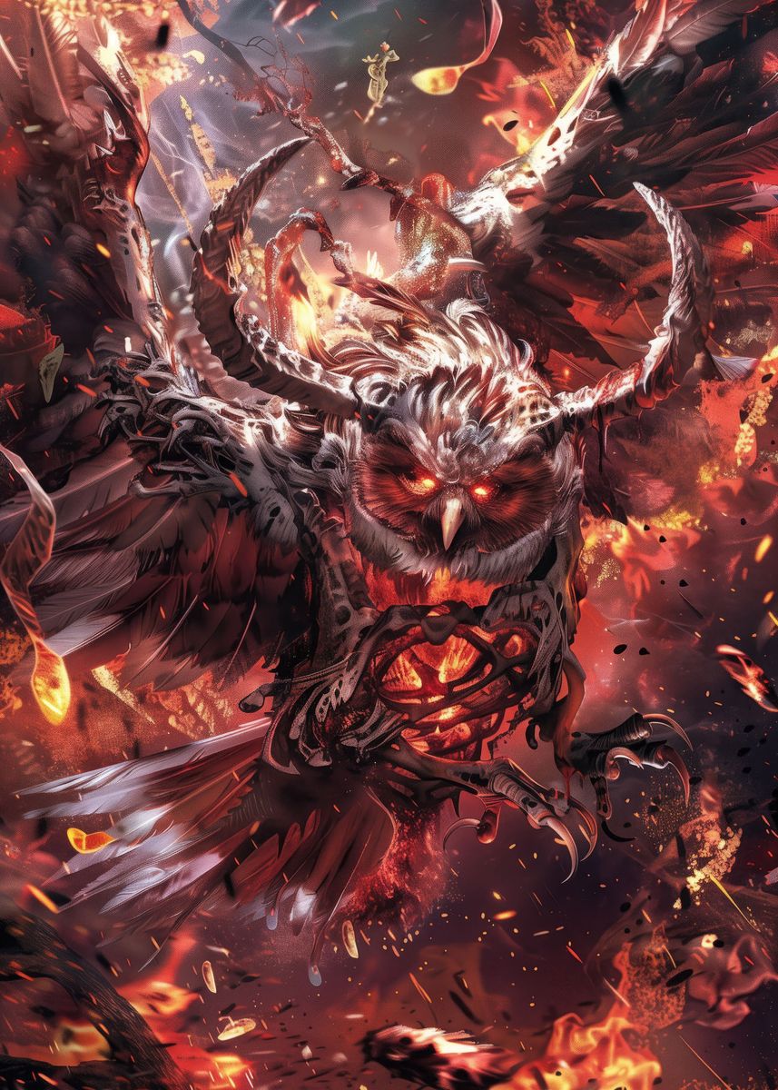 'Demonic Owl From Hell' Poster, picture, metal print, paint by Senja ...