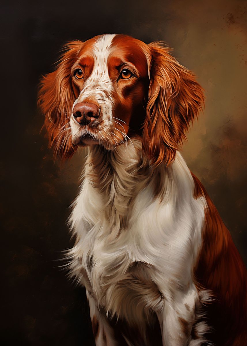 'Irish Red and White Setter' Poster, picture, metal print, paint by ...