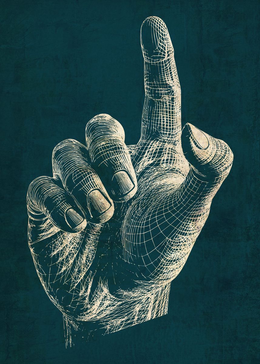 'Hand Gesture' Poster, picture, metal print, paint by Cat Coconut ...