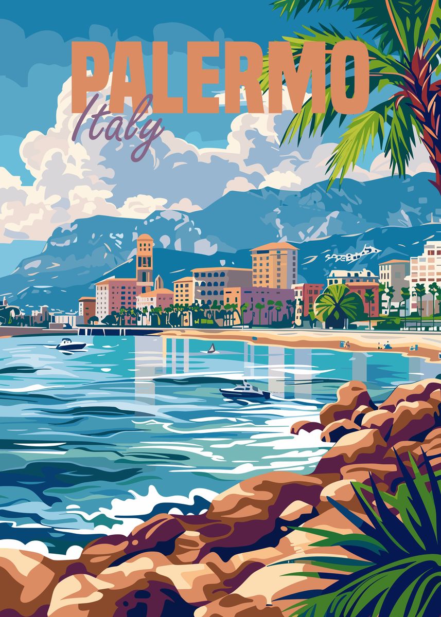 'Palermo Italy' Poster, picture, metal print, paint by Mesh | Displate