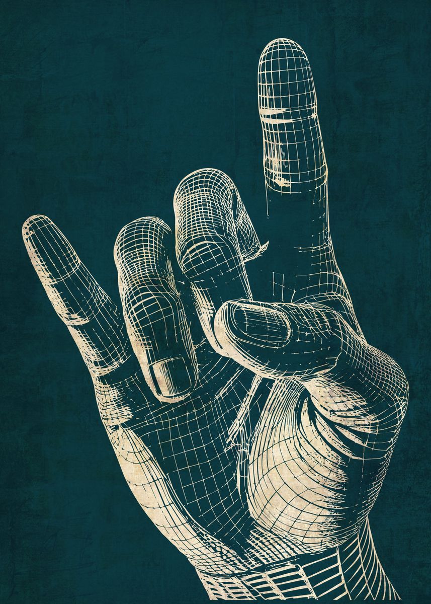 'Hand Gesture' Poster, picture, metal print, paint by Cat Coconut ...