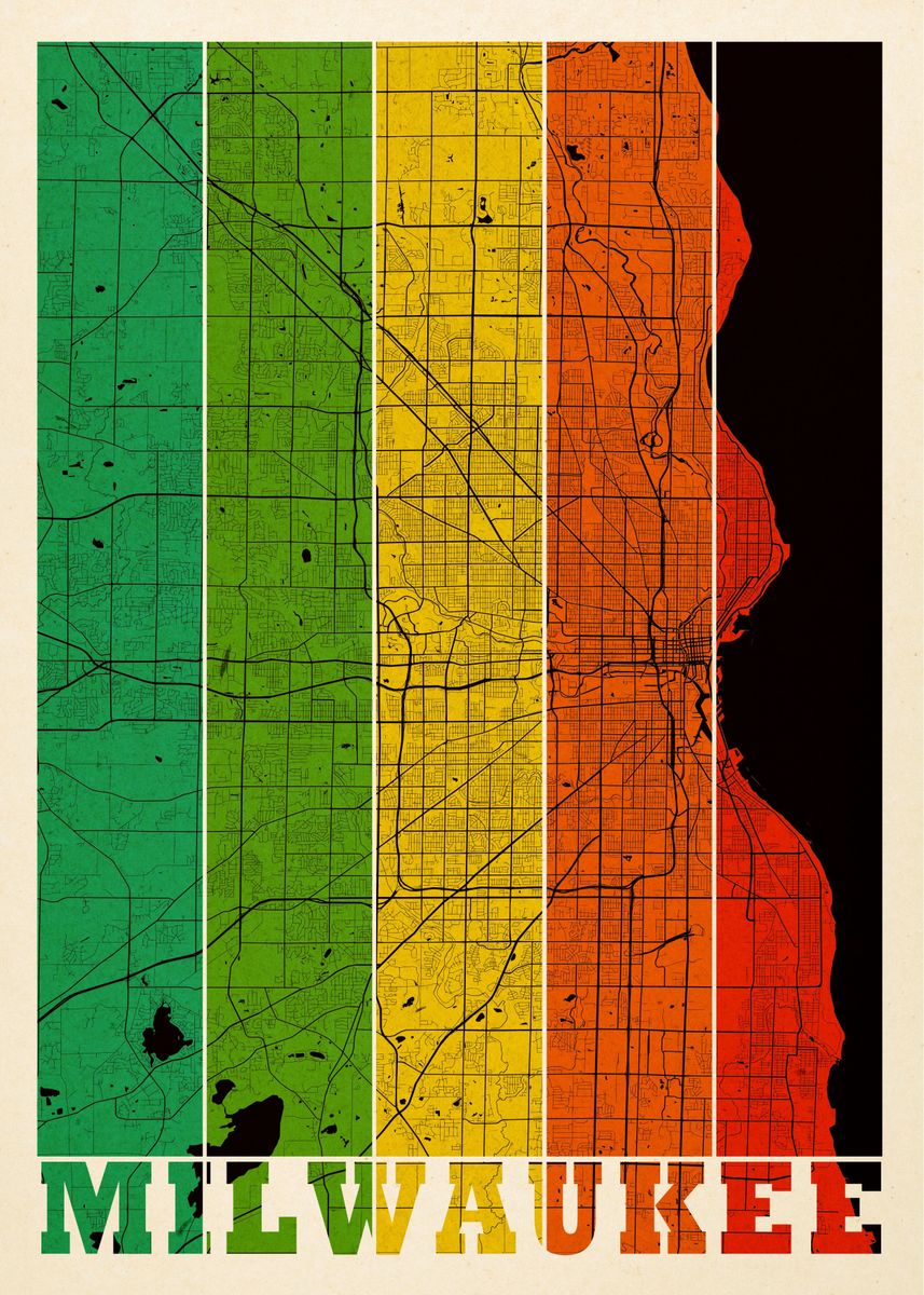 'Milwaukee Wi United Stat' Poster, picture, metal print, paint by ...
