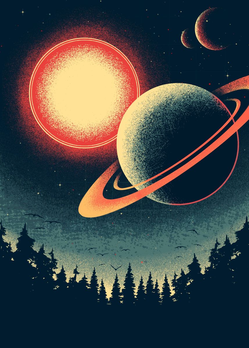 'Space Illustration' Poster, picture, metal print, paint by Mr Penguin ...