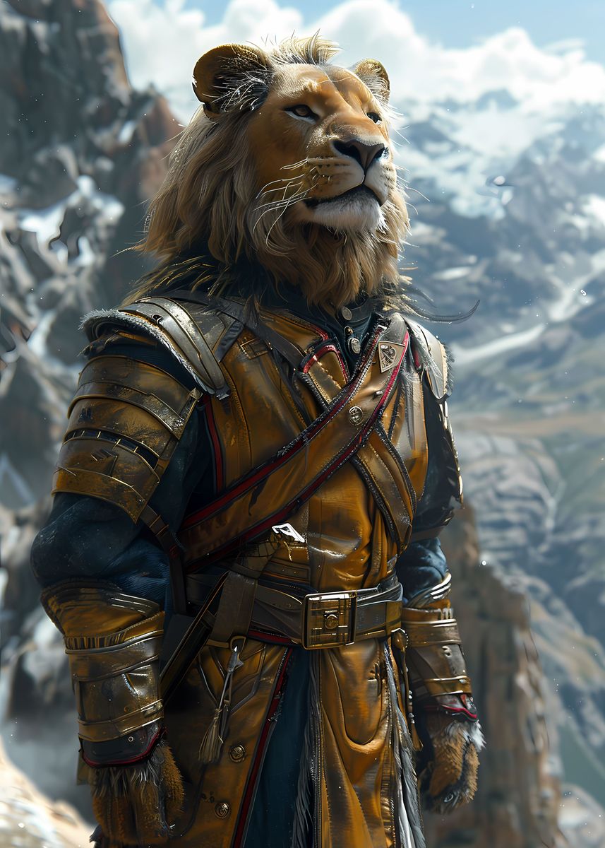 'The Lion Fighter' Poster, picture, metal print, paint by Wildlife ...