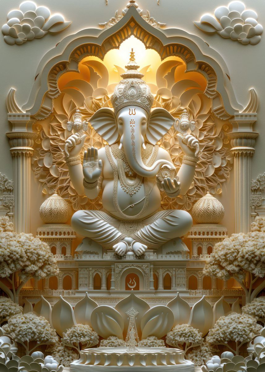 'Ganesha Paper art' Poster, picture, metal print, paint by Nathapol ...