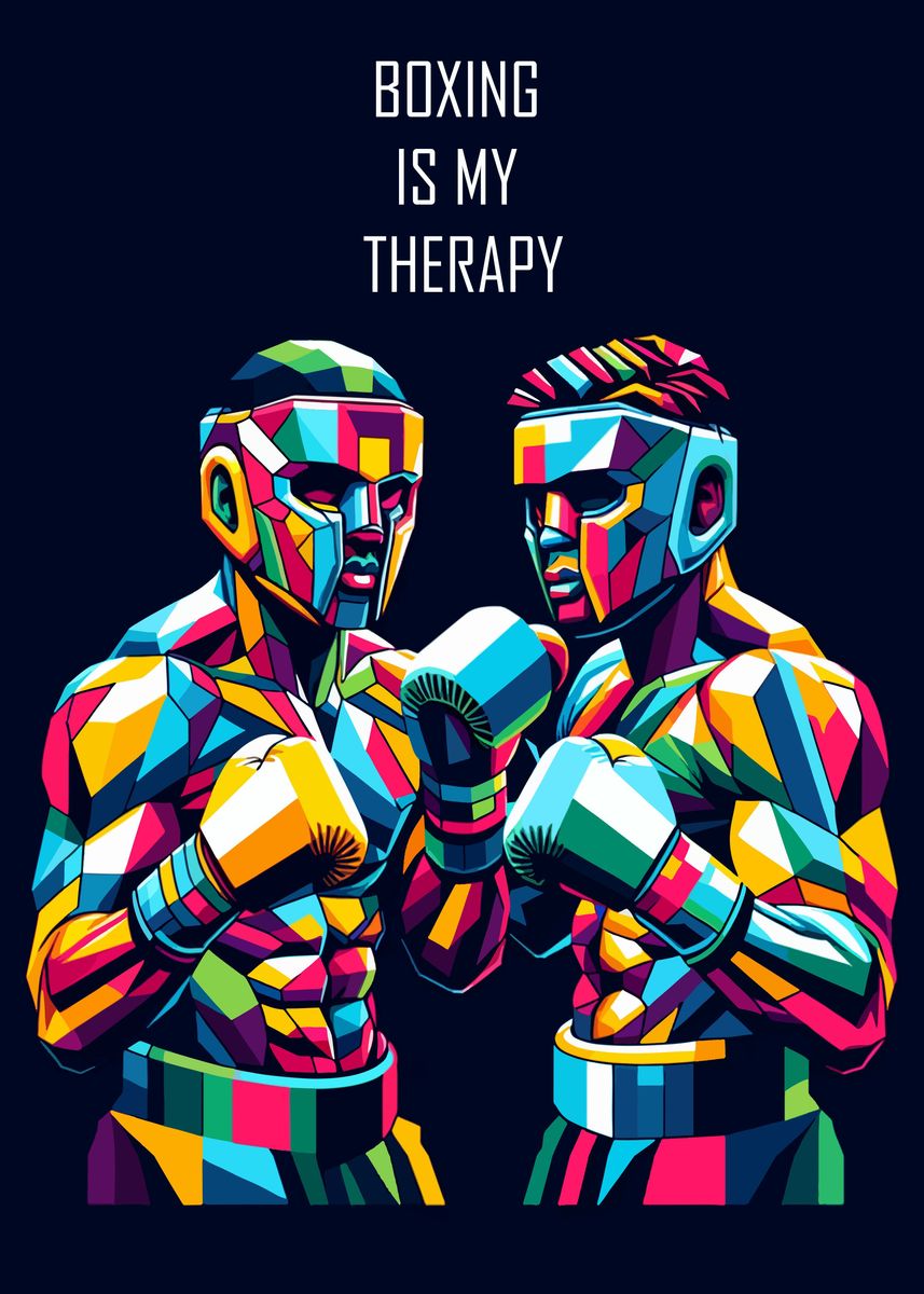 'Boxing Is My Therapy wpap' Poster, picture, metal print, paint by du ...