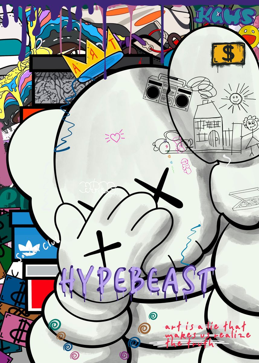 'Kaws graffiti' Poster, picture, metal print, paint by Biopic Studio ...