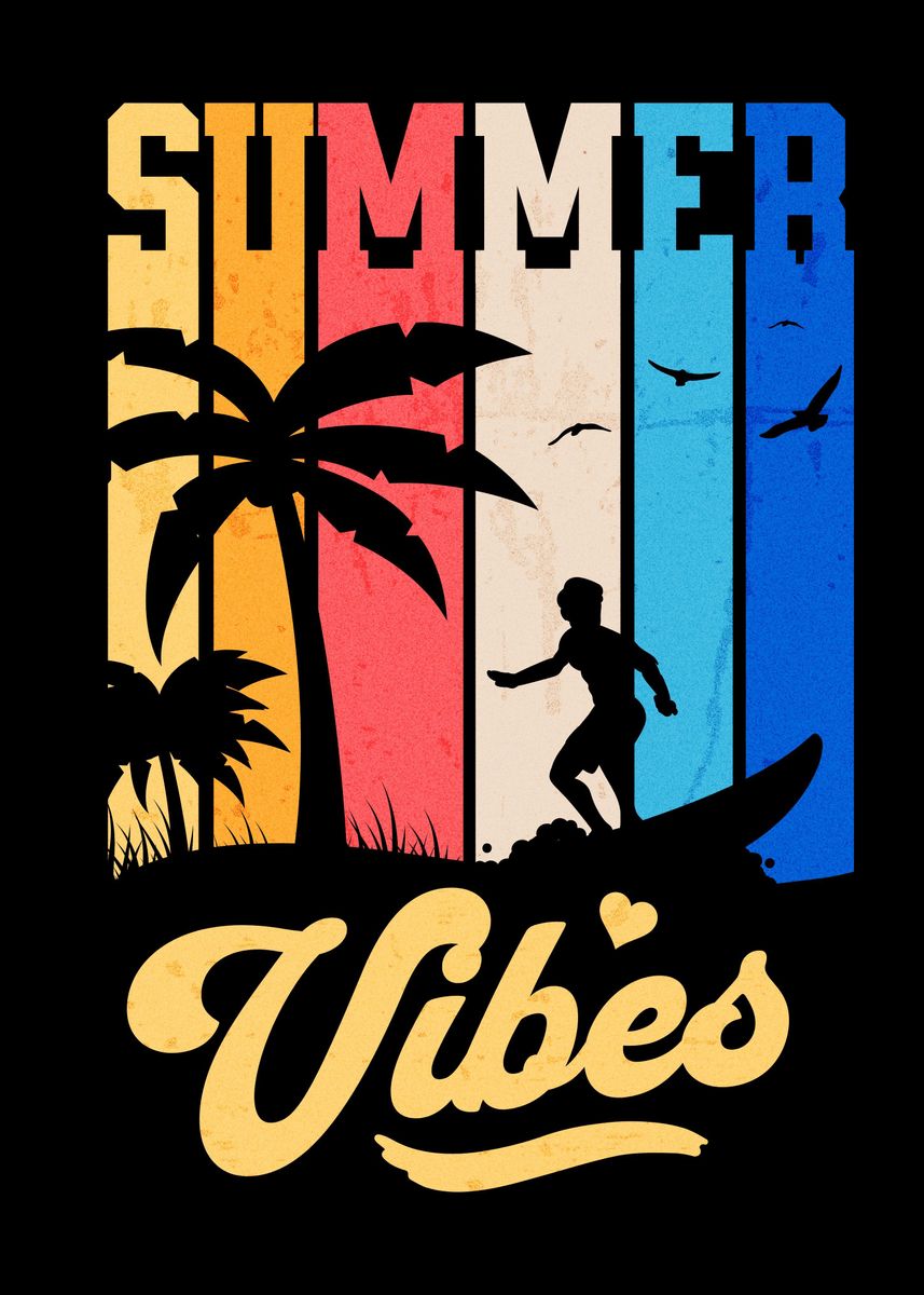 'Summer vibes' Poster, picture, metal print, paint by Le Hong Hanh ...