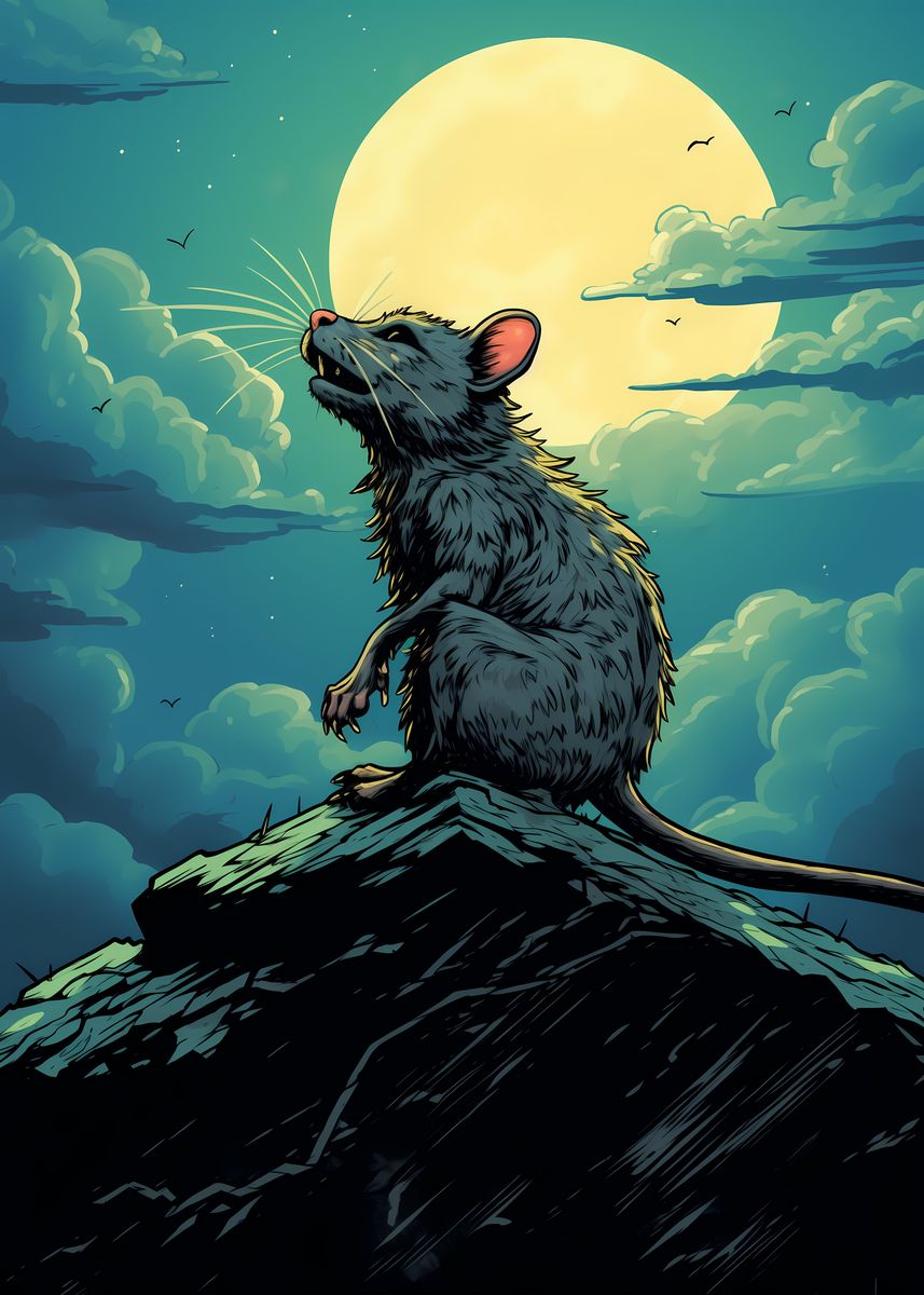 'Amazing Rat' Poster, picture, metal print, paint by Spooky Blob | Displate