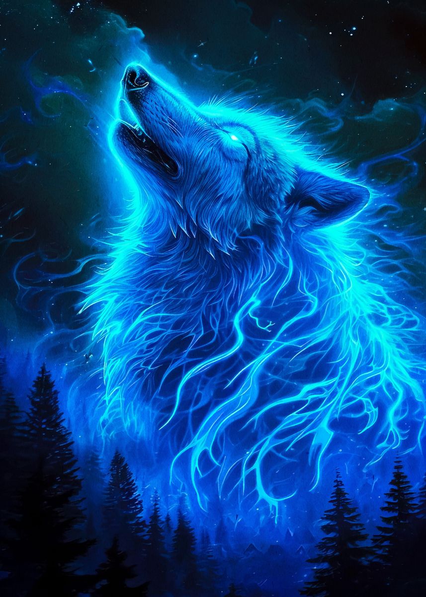 'ghost wolf animal' Poster, picture, metal print, paint by Mikaeel ...