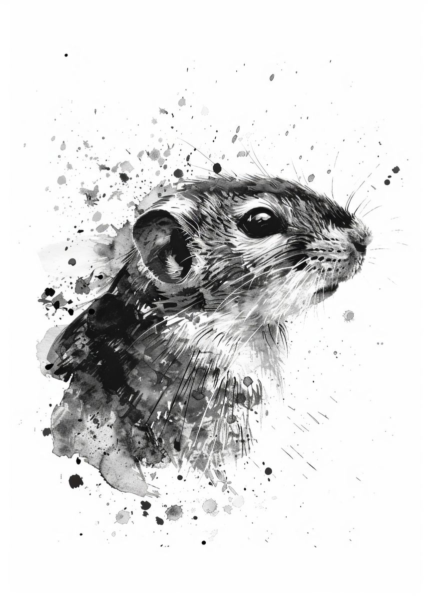 'Gerbil Watercolor' Poster, picture, metal print, paint by Henning ...