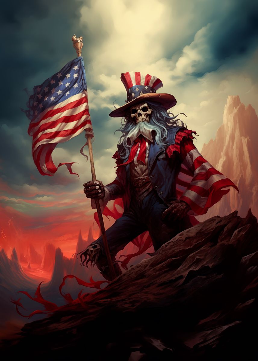 'Uncle Sam' Poster, picture, metal print, paint by Kamelyon | Displate