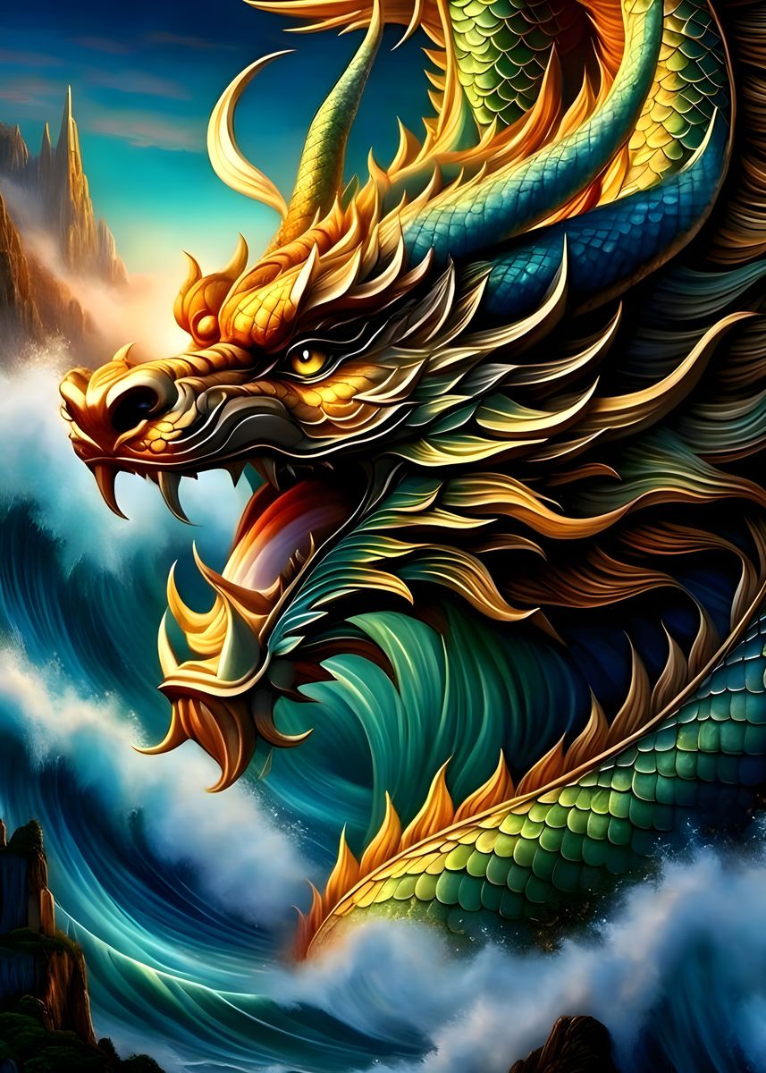 'dragon snake fantasy' Poster, picture, metal print, paint by pixar ...