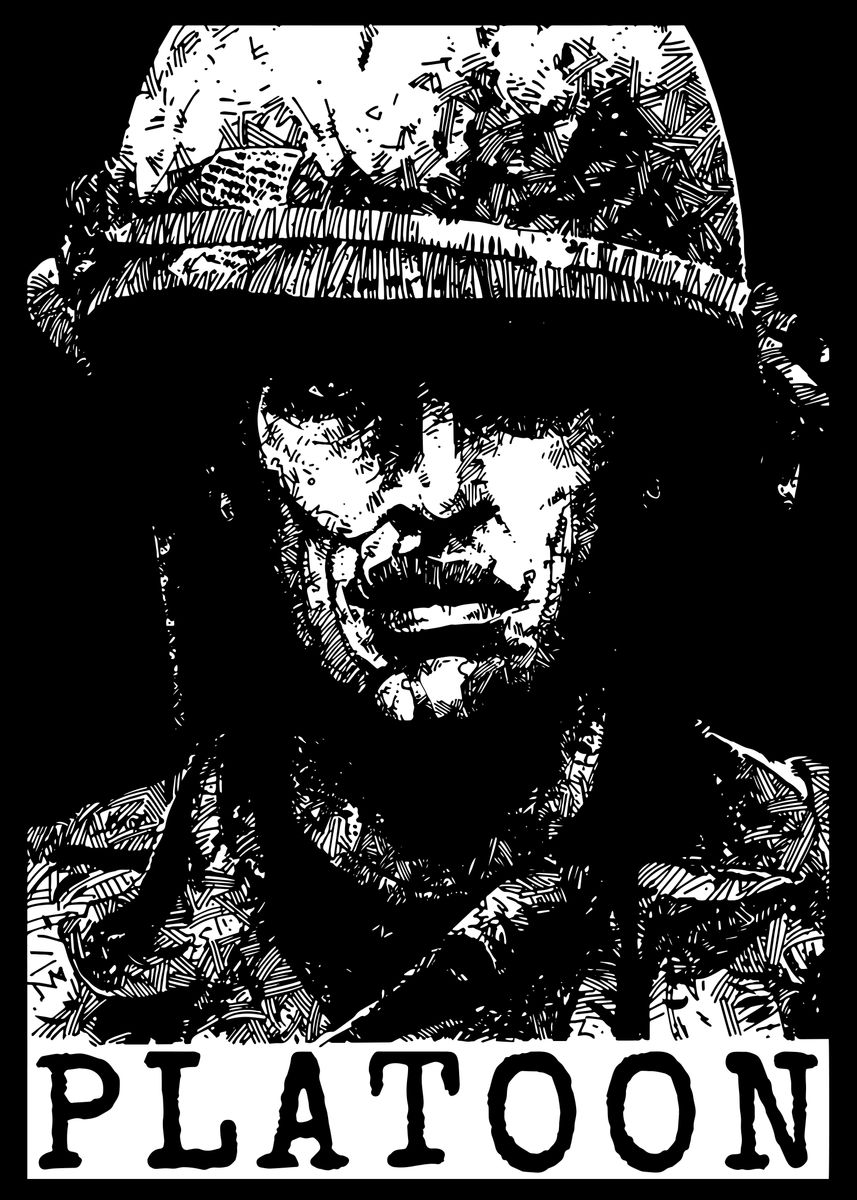 'platoon black and white' Poster, picture, metal print, paint by lastd ...