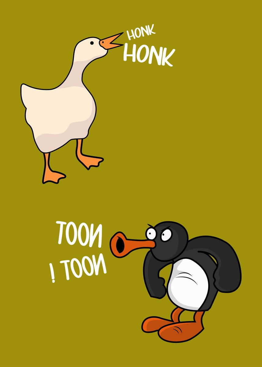 'Funny Noot Noot And Duck' Poster, picture, metal print, paint by ...