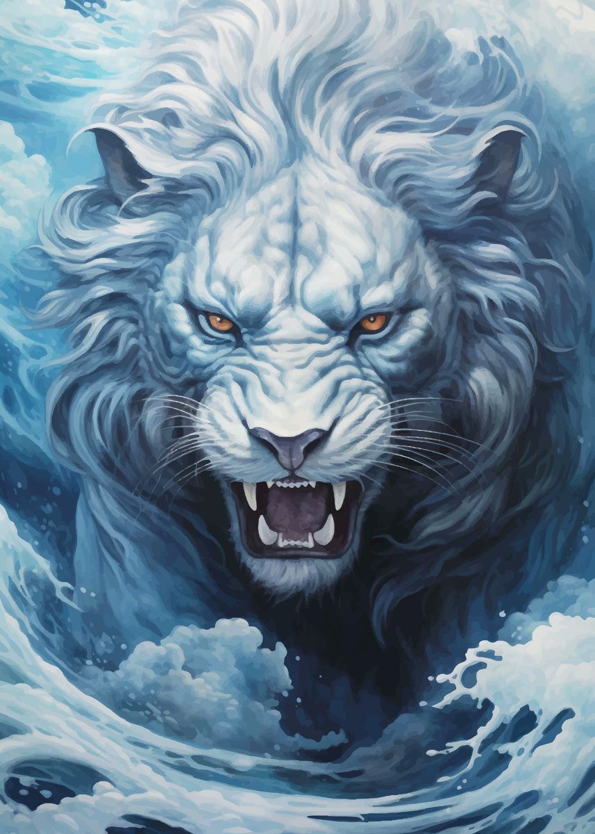 'Lion Legend' Poster, picture, metal print, paint by Best Arts | Displate