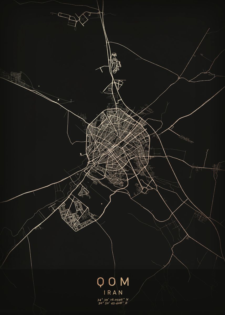 'Qom Iran' Poster, picture, metal print, paint by Garcia Aliyah | Displate