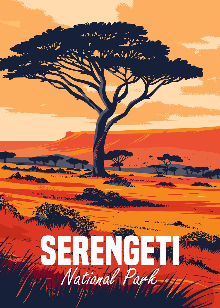 'Serengeti National Park' Poster, picture, metal print, paint by Mesh ...