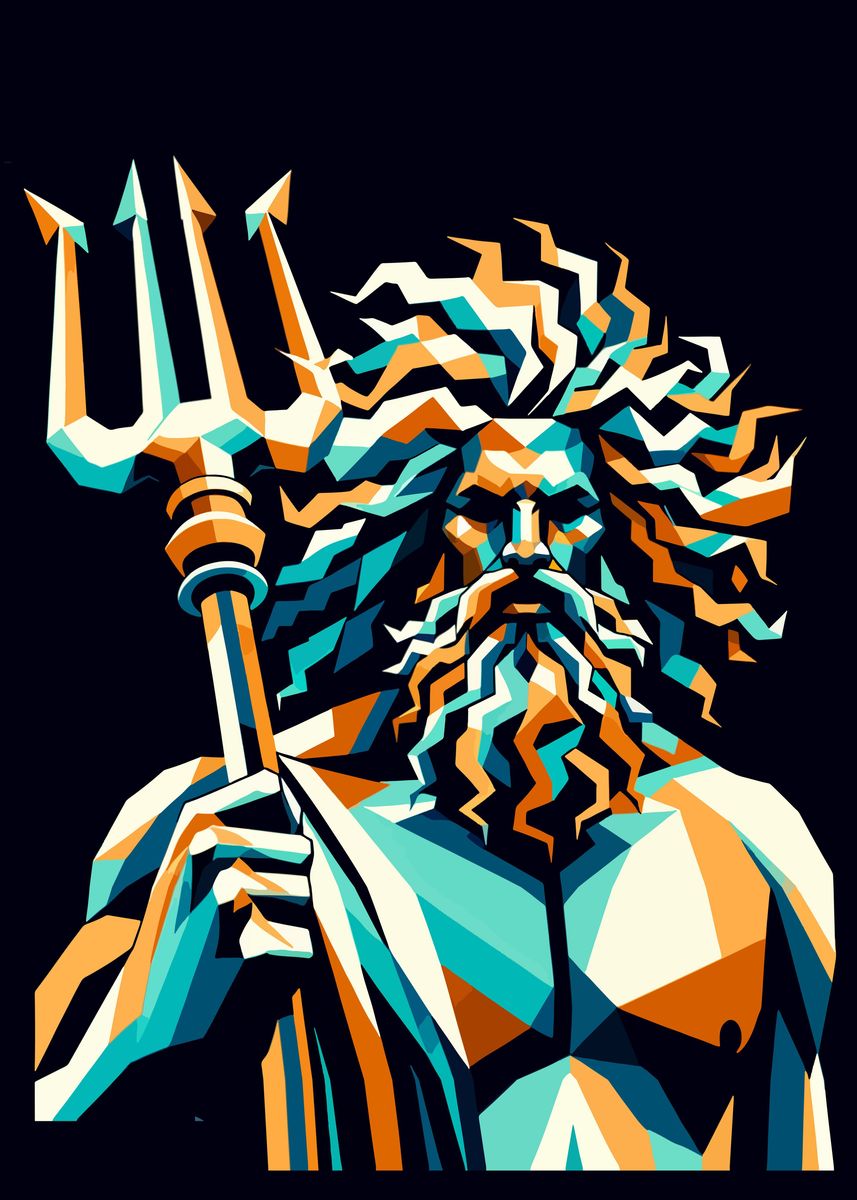 'poseidon King of the sea' Poster, picture, metal print, paint by du ...